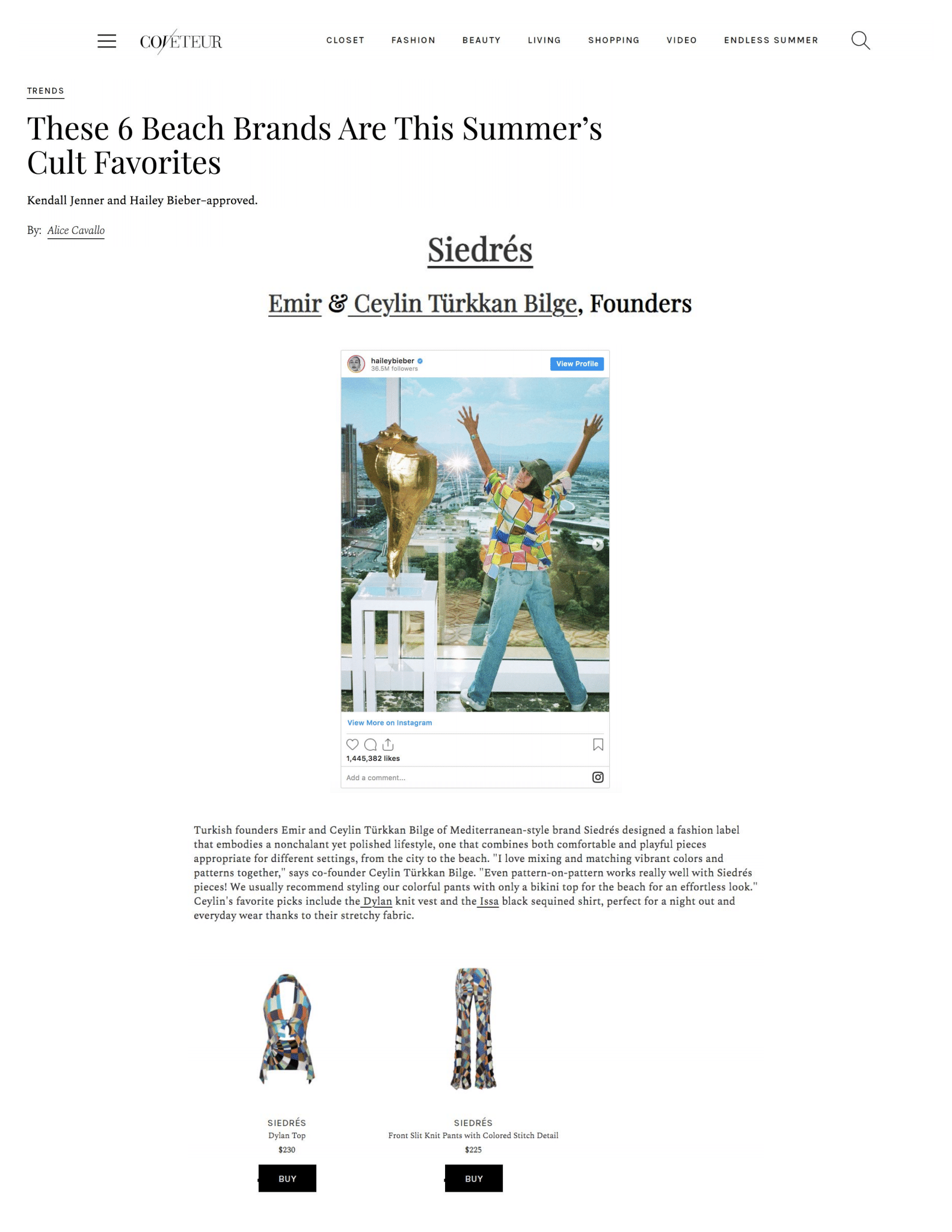 COVETEUR – SIEDRÉS